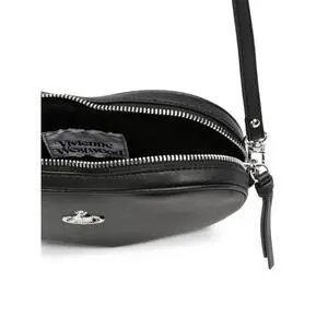 VIVIENNE WESTWOOD Saffiano Leather Heart Tote Bag - Black