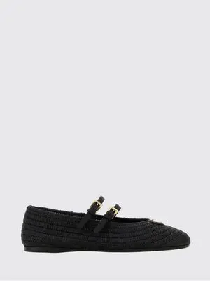 Prada Raffia Ballerina Flats - Black