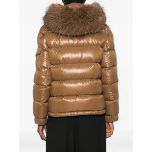 Moncler Quilted Glossy Texture Puffer Jacket - Brown