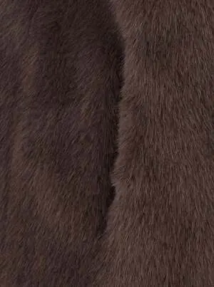 Herno Faux Fur Round Collar Vest - Brown