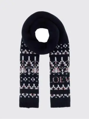 Loewe Rectangular Wool-blend Scarf With Jacquard Logo - Multicolor