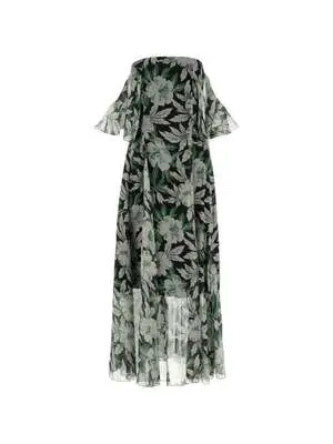 Loewe Long Dress With Floral Print - Multicolor