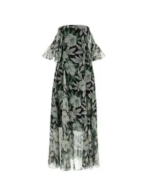 Loewe Long Dress With Floral Print - Multicolor