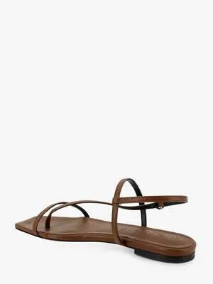 AeydĒ Ella Flat Leather Sandals - Brown