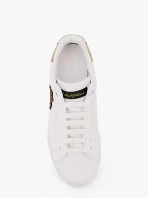 Dolce & Gabbana Leather Sneakers With Iconic Patch Logo