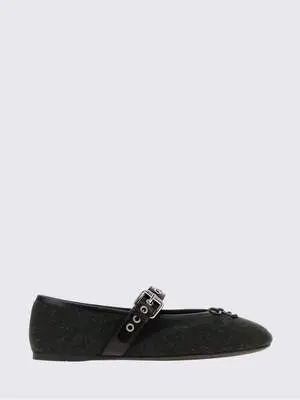Miu Miu Fabric Ballet Flat - Green
