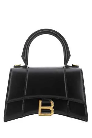 Balenciaga Leather Xs Hourglass Handbag - Black