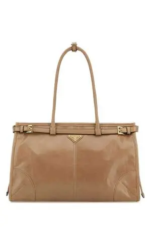Prada Beige Large Bonnie Shoulder Bag - Brown