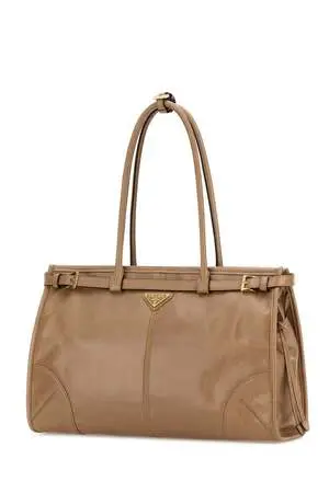 Prada Beige Large Bonnie Shoulder Bag - Brown