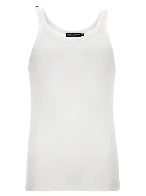 Dolce & Gabbana Ribbed Tank Top - White
