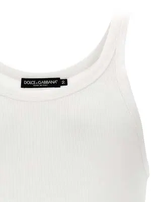 Dolce & Gabbana Ribbed Tank Top - White
