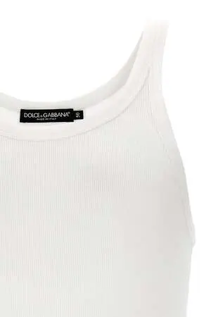 Dolce & Gabbana Ribbed Tank Top - White