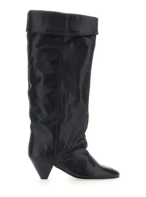 Isabel Marant Étoile Elita-gz Boots With Heel, In Leather, Black - Multicolor