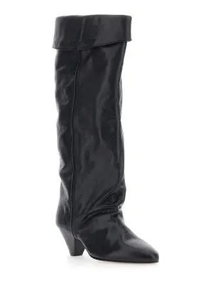 Isabel Marant Étoile Elita-gz Boots With Heel, In Leather, Black - Multicolor