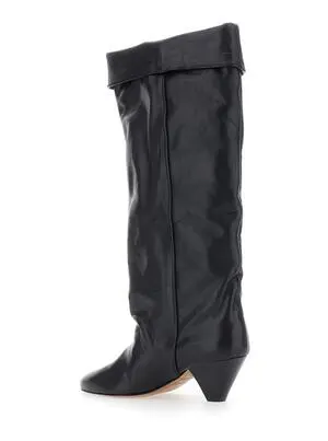 Isabel Marant Étoile Elita-gz Boots With Heel, In Leather, Black - Multicolor