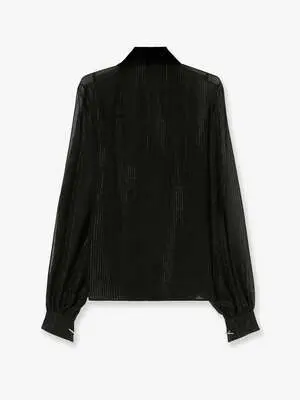 Max Mara Silk Shirt With Lurex Profiles - Multicolor
