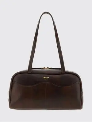 Prada Carry Bag In Vintage Effect Leather - Brown
