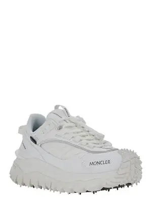 Moncler Trailgrip Gtx' White Sneakers With Logo On The Side And Chunky Rubber Sole In Leather And Tech Fabric For - Multicolor