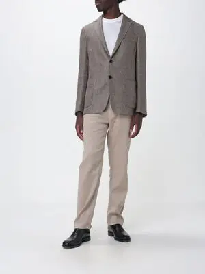 Zegna Linen And Wool Basketweave Single-breasted Blazer