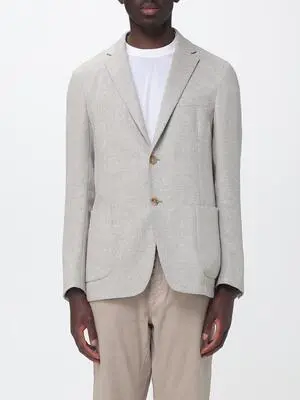 Zegna Chevron Silk, Linen And Wool Single-breasted Blazer - Blue