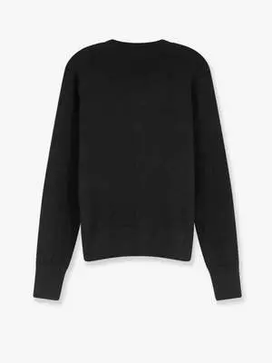 AMI Paris Wool Cardigan With Logo Embroidery