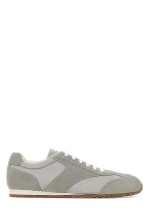 Prada Suede And Fabric Sneakers - Gray
