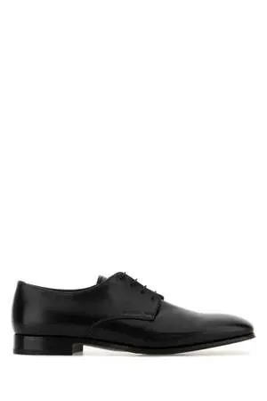 Prada Ovine Leather Lace-up Shoes - Black