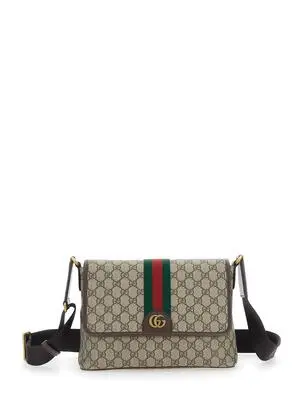 Gucci Beige Crossbody Bag Ophidia With Gg Canvas Tech Fabric For - Multicolor
