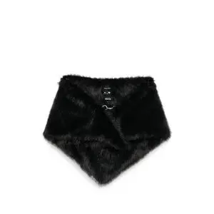 Simone Rocha Faux-fur Triangular Scarf - Black