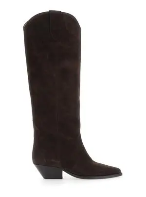 Isabel Marant Étoile Denvee' Brown Boots With Medium Heel In Suede For - Multicolor