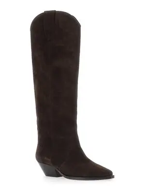 Isabel Marant Étoile Denvee' Brown Boots With Medium Heel In Suede For - Multicolor