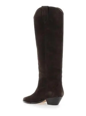 Isabel Marant Étoile Denvee' Brown Boots With Medium Heel In Suede For - Multicolor