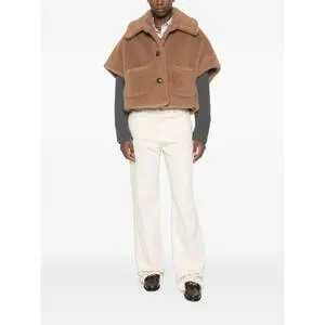 Max Mara Textured Fur Cape - Cream
