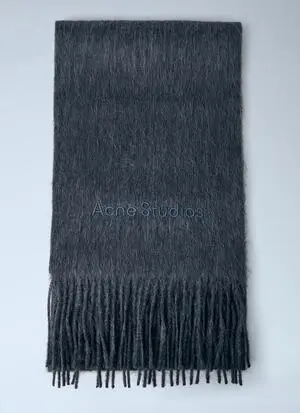 Acne Studios Logo Wool Scarf - Gray