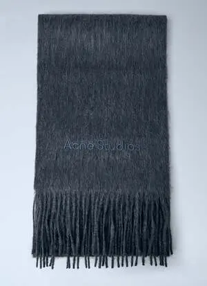 Acne Studios Logo Wool Scarf - Gray