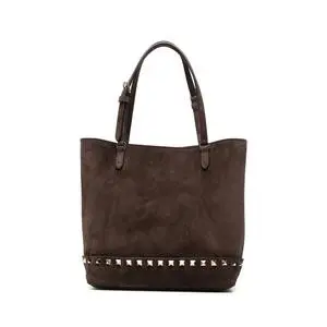 Valentino Garavani Suede Rockstud Tote Bag - Brown
