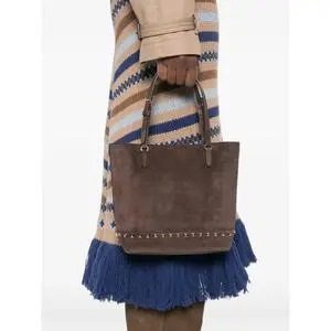 Valentino Garavani Suede Rockstud Tote Bag - Brown