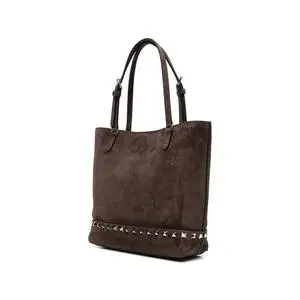 Valentino Garavani Suede Rockstud Tote Bag - Brown