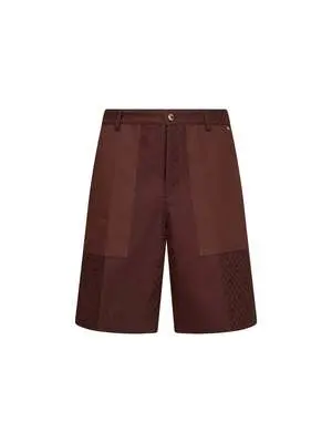 Casablanca Dark Brown Cotton Monogram Cargo Shorts