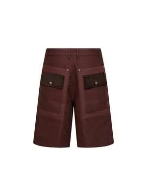 Casablanca Dark Brown Cotton Monogram Cargo Shorts