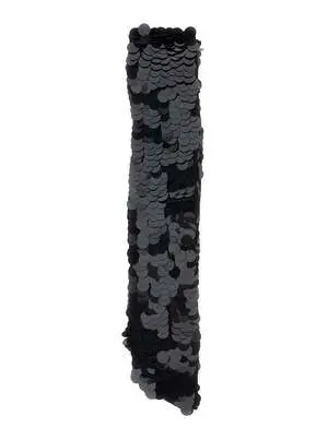 P.a.r.o.s.h Black Scarf With All-over Sequins In Tech Fabric For - Multicolor