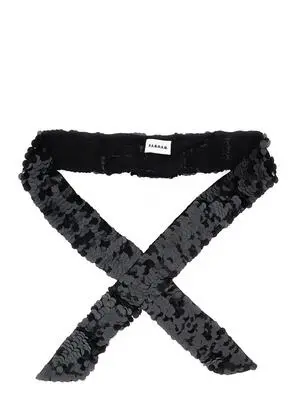 P.a.r.o.s.h Black Scarf With All-over Sequins In Tech Fabric For - Multicolor