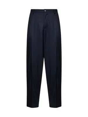 Dolce & Gabbana Dark Blue Stretch Flannel Tailored Trousers - Multicolor