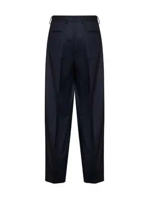 Dolce & Gabbana Dark Blue Stretch Flannel Tailored Trousers
