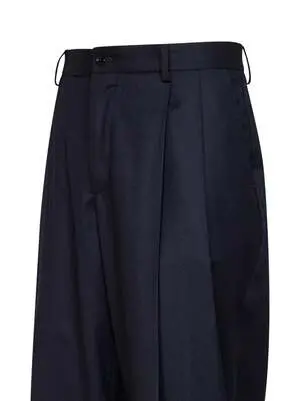 Dolce & Gabbana Dark Blue Stretch Flannel Tailored Trousers