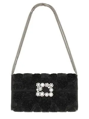 ROGER VIVIER Efflorescence Clutch Bag - Black