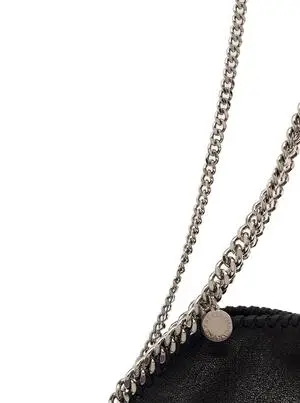 Stella McCartney Tiny Tote Bag With Charm In Black Ecoleather And Silver Hardware - Multicolor