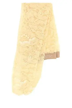 Valentino Garavani Cream Stretch Lace Socks - Yellow