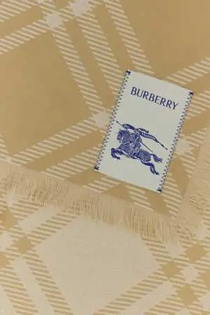 Burberry Embroidered Wool Blend Scarf