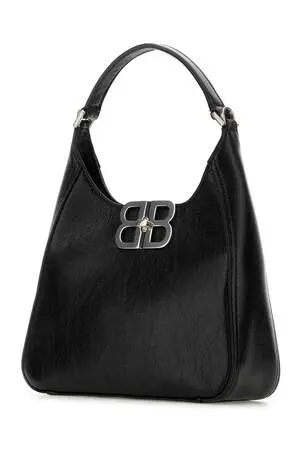 Balenciaga Leather Bb Soft Handbag - Black